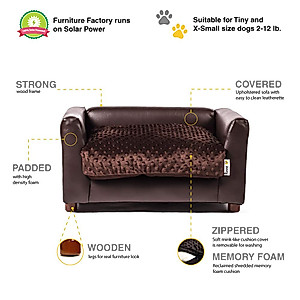 Keet Fluffy Deluxe Pet Bed Sofa Chocolate Small