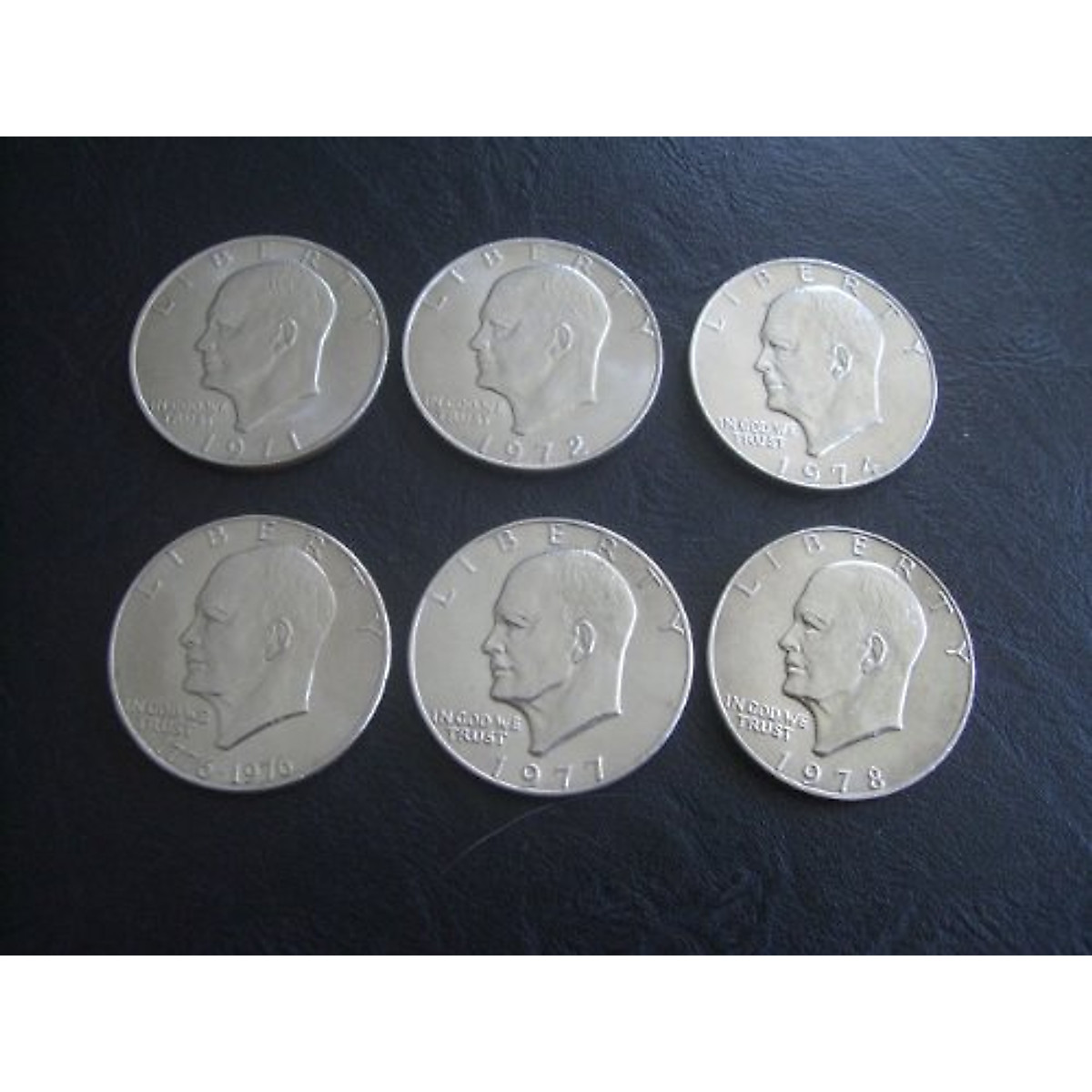 1971-1978 P All 6 IKE Eisenhower Circulated Dollar Coins Set From Phliladelphia Mint