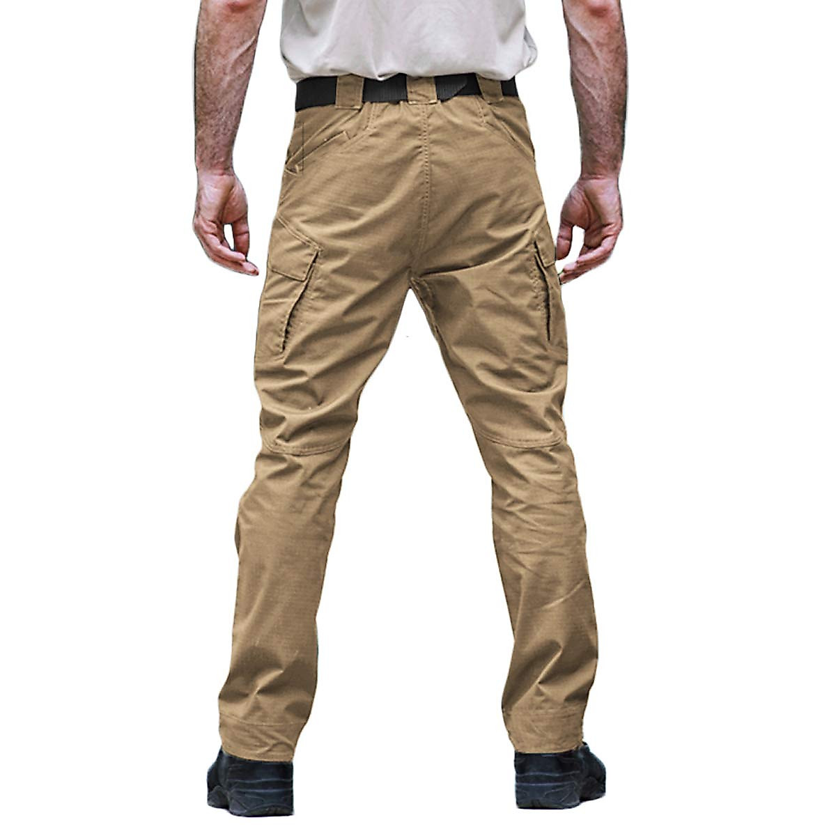 MAGCOMSEN Hiking Pants Mens Tactical Pants Work Pants for Men Military Pants with 9 Pockets Camping Pants Waterproof Pants Quick Dry Rain Pants Khaki