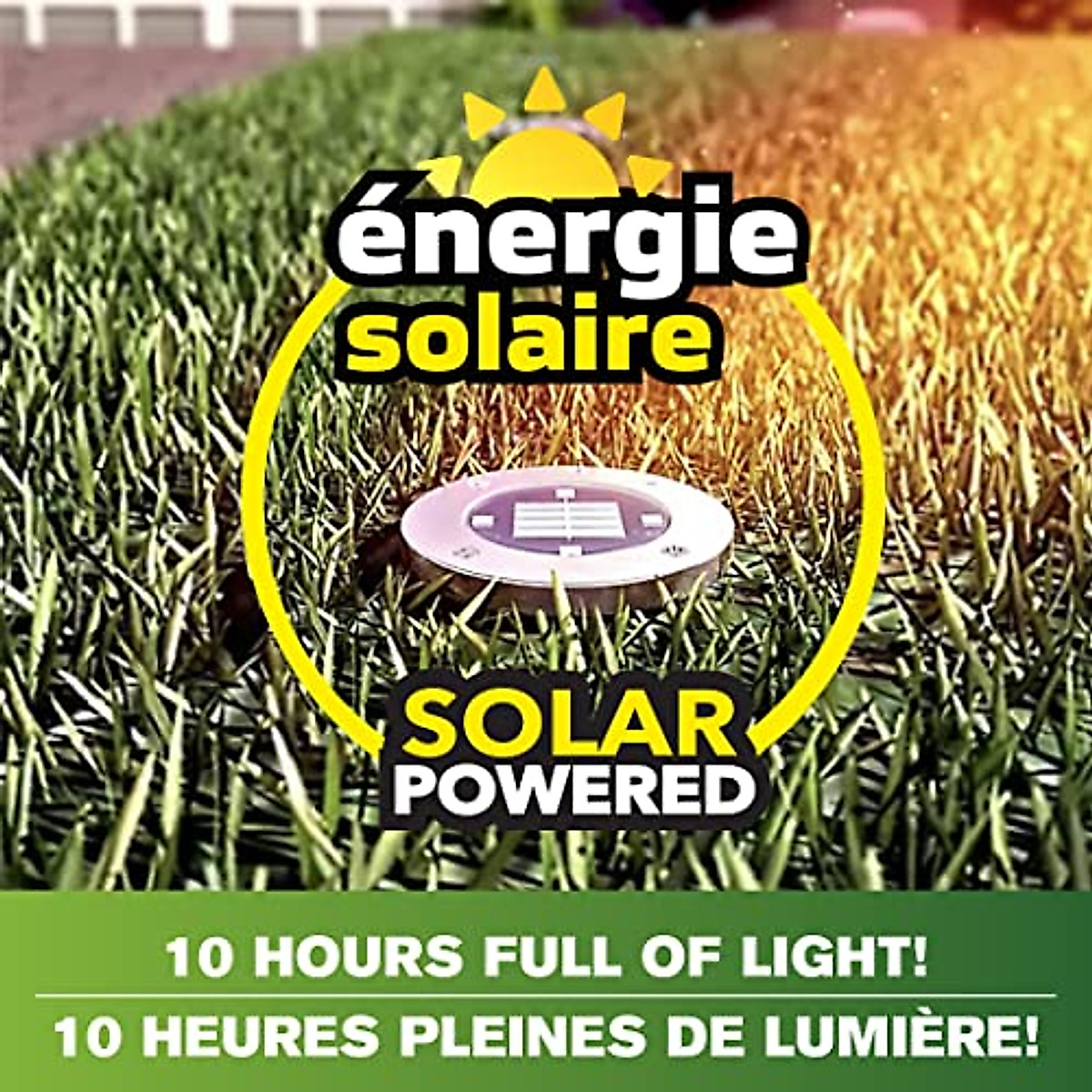 Bell+Howell Disk Lights Solar Ground Lights -Wireless Auto On/Off Solar Pathway Garden Outdoor Lighting with 4 LED Bulbs for Lawn, Patio, Garden, Yard, Pathways Waterproof, 4 Packs, As Seen On TV