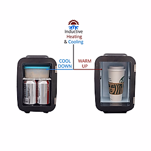 Stand Up Desk Store Portable Mini Fridge Cooler and Warmer - Compatible with AC, USB, and 12V Cigarette Lighter Plugs