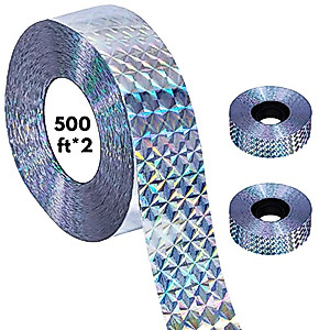 Bird Scare Tape, 2 * 500 Foot Bird Scare Ribbon Reflective Flash Tape Woodpecker Pigeon Deterrent Repellent Devices Tape Keep Birds Away Outdoor
