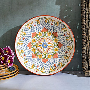 Laurie Gates by Gibson Hand Painted Tierra Mix and Match Dinnerware Set, Pasta Bowl (10.5"), Assorted