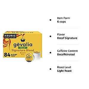Gevalia Signature Blend Decaf Mild Light Roast K-Cup Coffee Pods (84 ct Box)