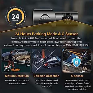 DDPAI Mini3 Dash Cam 1600P, 2K Front Dash Cam Recorder Dashboard 2560x1600P, Front Dashboard Camera for Car DVR Recorder 32GB eMMC Storage |WiFi & App|Night Vision, Parking Mode, Super Capacitor