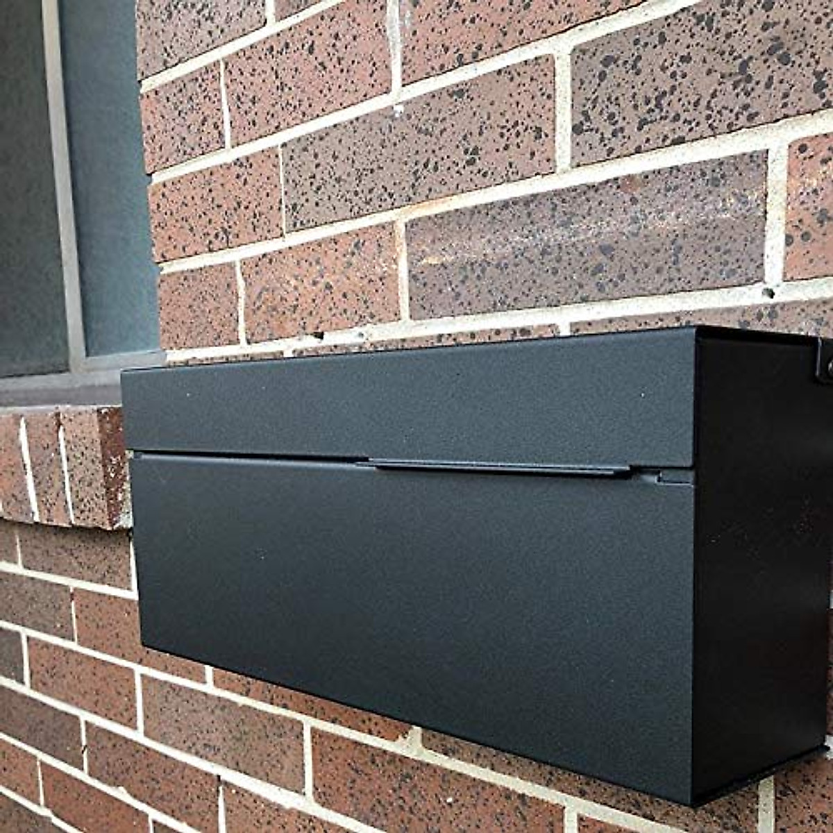 Vsons Modern Design Mailbox, Aluminum Black Powder Coated, Wall-Mount Mailbox Vsons Design Louis B