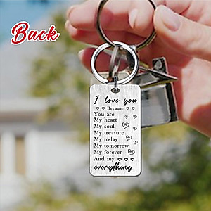 Gezxin Valentines's Day Gifts for Wife- Romantic Wife Birthday Anniversary Keychain from Husband- Mother's Day Gifts for Wife Easter Christmas Xmas Wedding Day