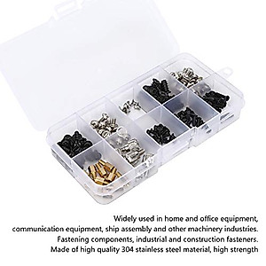 Mounting Screw Kit, Standard Size Metal Screws Assortment High Strength Multifunctional 165PCS with Plastic Case for Office Devices