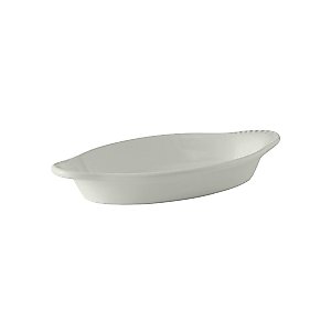 Tuxton China BWN-150 Welsh Rarebit, 17 oz., 10-5/8" x 5-1/2" x 1-1/2"H, Oval, Microwave & Dishwasher Safe, Oven Proof, Fully vitrified, Lead-Free, Ceramic, DuraTux, White, Pack of 12