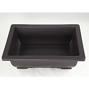 Rectangular Plastic Bonsai Training Pot, Cactus & Succulent Planter + Tray 10"x 7.5"x 3" - Dark Brown