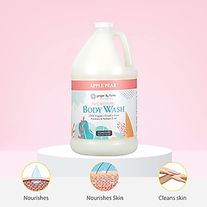 Ginger Lily Farms Botanicals Nourishing Body Wash, 100% Vegan & Cruelty-Free, Apple Pear Scent, 1 Gallon Refill (128 fl oz)