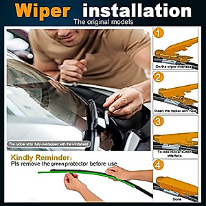 AUTOBOO Replacement for 2013-2020 Ford Escape Edge Focus 13-19 Fusion 28"+28" Pinch Tab Windshield Wiper Blade Set-Factory OE Style