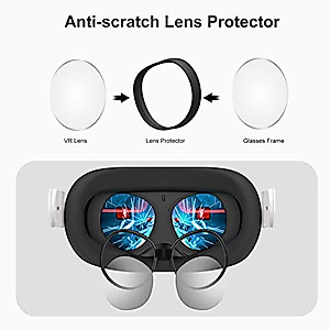 SUPERUS Face Cover Pad & Glasses Spacer Compatible with Oculus/Meta Quest 2 Accessories, Enhanced Comfort, and Prevent Your Glasses from Scratching VR Lenses (Black)
