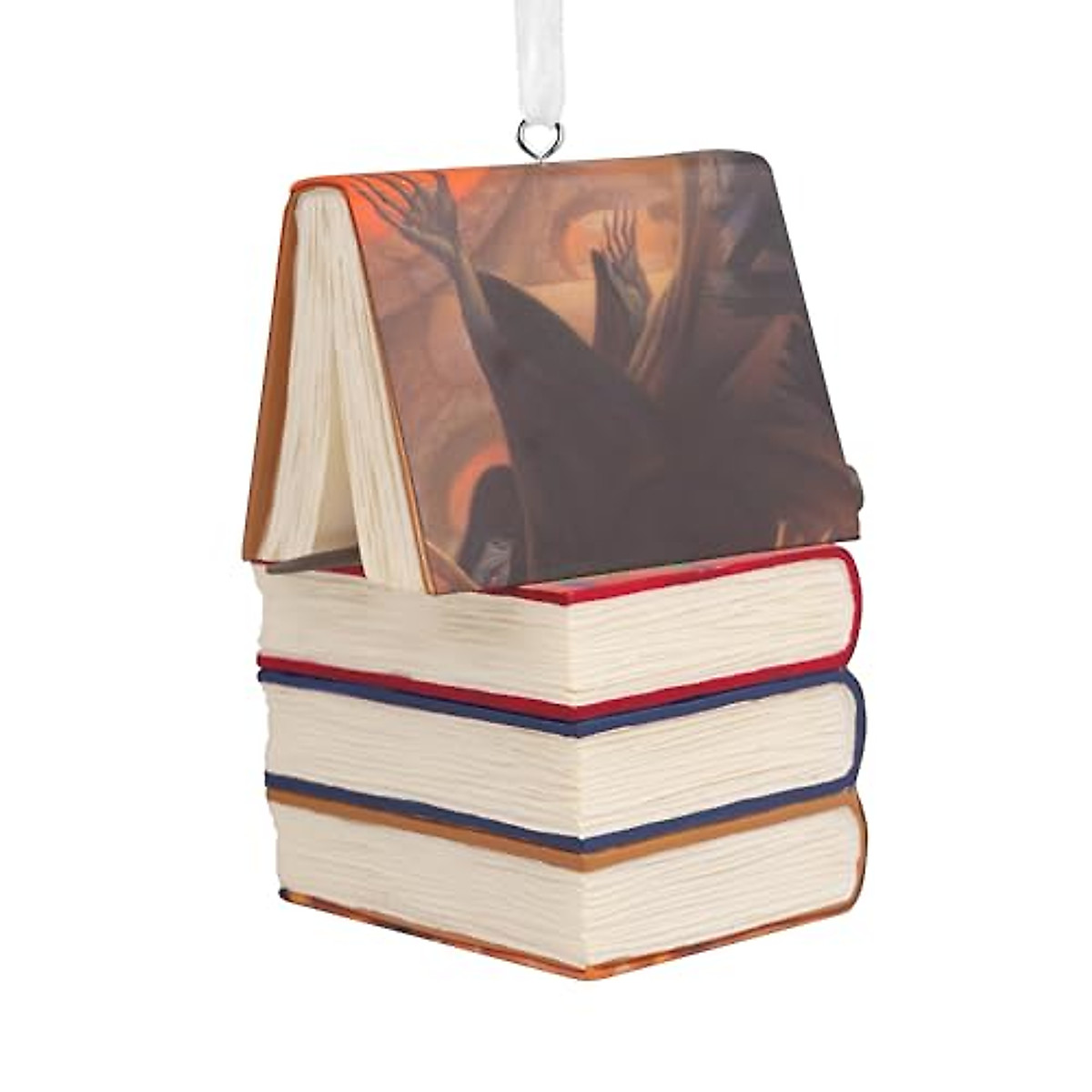 Hallmark Harry Potter Stacked Books with Wand Christmas Ornament,Resin, 2.23 x 2.75 x 2.28 inches, (0002HCM9130)