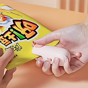 Melisandex, Mini Bag Sealer, Cartoon-Themed Bag Sealer, Type-C Rechargeable Chips Bag Sealer, Portable Heat Sealing Machine for Chips, Snack Plastic Bags, Keep The Food Fresh