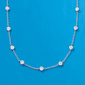 Ross-Simons 4.50 ct. t.w. CZ Station Necklace