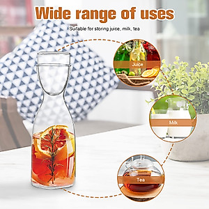 22 OZ Bedside Water Carafe with Cup Glass Pitcher Set, Mouthwash Dispenser for Bathroom Bedroom Nightstand(Clear)