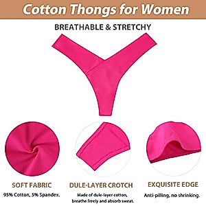 chahoo Thongs for Women Pack Sexy, Breathable Womens Underwear Cotton Seamless Cheeky Panties High Waisted Thong for Ladies 5 Pack S-XL