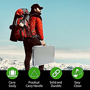 JUOIFIP Folding Camping Table Outdoor, 2 Adjustable Height Portable Folding Camping Table for Camp, Lightweight Aluminum Fold Up Camp Table for Picnic, BBQ, Party, Travel, Home Use. White