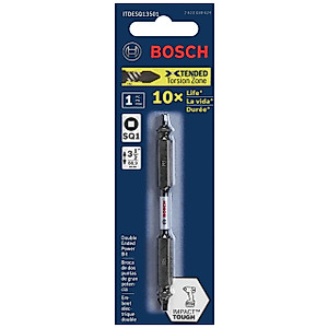 BOSCH ITDESQ135B 10-Pack 3-1/2 In. Square #1 Impact Tough Double-Ended Screwdriving Bits