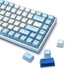 Womier Pudding Keycaps - PBT Keycaps, Shine Through Keycaps, 165 Keys Keycaps Set, Custom Keycaps for 61/68/84/87/82/100 Cherry Gateron MX Switches Mechanical Keyboard, Blue/White