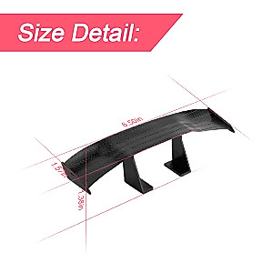 3PCs Car Mini Spoiler Wing, 6.7 Inch Universal Tail Wing Mini Carbon Fiber Texture Cool Decoration, Auto Exterior Accessories for Men Women (Black)
