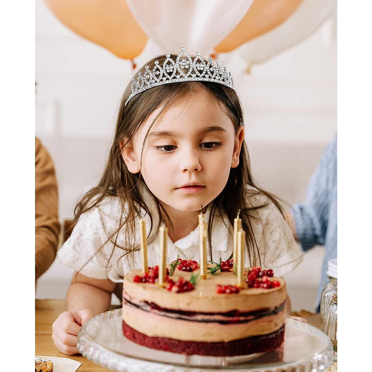 Wecoe Silver Crown for Women Birthday Girls Tiaras and Crowns Princess Queen Crown Wedding Hair Accessories for Brides 21st 16th 50th 40th 30th 60th Happy Birthday Decorations Gifts for Women