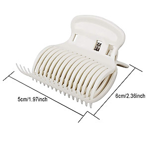 18 Pieces Hot Roller Clips Plastic Hair Curler Claw Clips Replacement Roller Clips for Small, Medium, Large and Jumbo Hair Rollers (White)