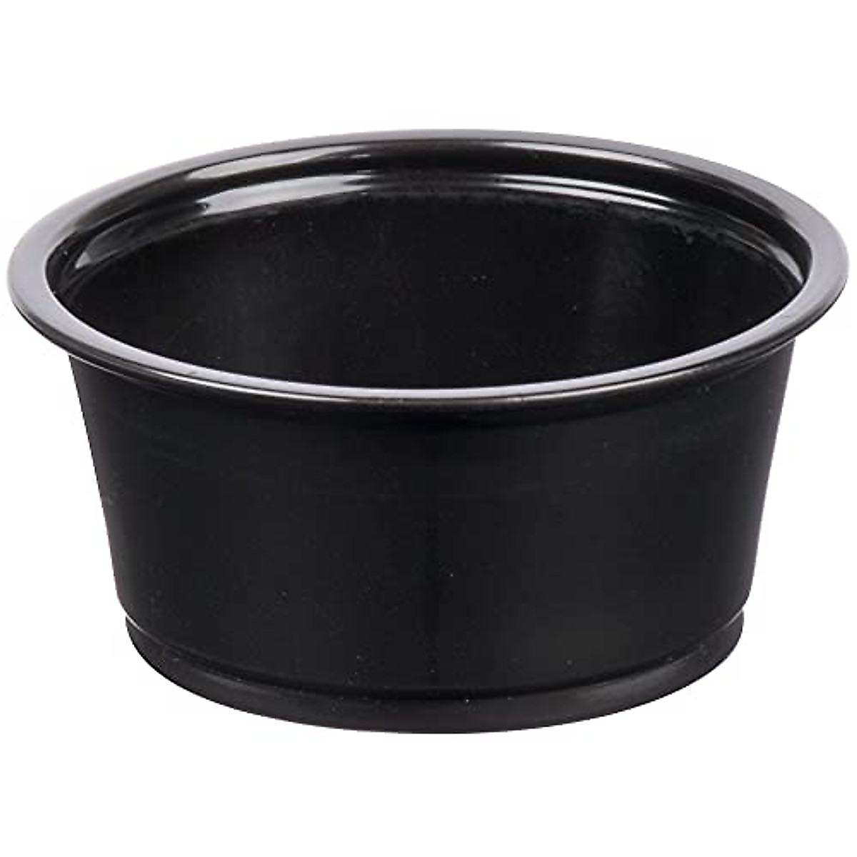 4U'LIFE 2 oz.Black Plastic Souffle Cup/Portion Cup With Lids-50 Sets