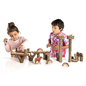 Guidecraft Branch Blocks - 36 Piece Kid's Natural Wooden Unit Building Set, Tree Block Stacking Sorting Toy for Toddlers