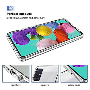 ProCase Galaxy A51 (4G Version) Case Clear 6.5" 2019 Released, Slim Lightweight Crystal Hybrid Bumper Cover, Shock-Proof, Anti-Slip Anti-Scratch Clear Case for Galaxy A51 4G Model SM-A515 –Clear