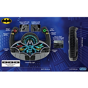 eKids Batman Batmobile Toy Steering Wheel for Kids, Toddler Toy with Sound Effects for Fans of Batman Toys for Boys