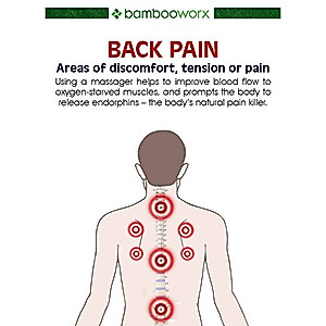 BambooWorx Traditional Bamboo Wooden Back Scratcher - 4 Piece Body Relaxation Massager Set for Men & Women - 17.5" Long Handle, Strong and Sturdy Itching Relief Back Scratchers - 100% Natural Wood