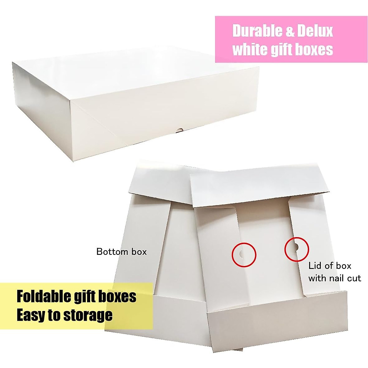 12 Packs Extra Large Gift Boxes with Lids for Presents, 17x11x4 Inch White Clothing Boxes for Wrapping Gifts, Blanket, Robes, Shirts, Sweater, XL Cardboard White Boxes Bulk for Christmas, Birthday - Cajas Para Regalos