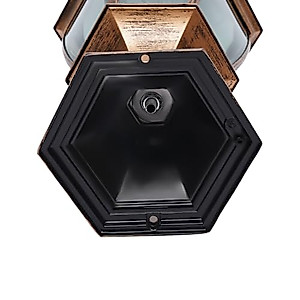 LYNICESHOP 2 Pack Large Aluminum Solar Lamps,Solar Pillar Lights Outdoor Bronze Waterproof LED Landscape Light Copper Fence Post Solar Lantern for Brick Fence Deck or Patio (Bronze)