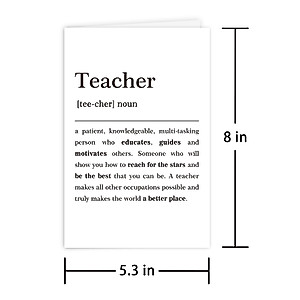 Unique Teacher Definition Card, Graduation Thank You Card, Teacher Appreciation Card, Card for Teacher's Birthday