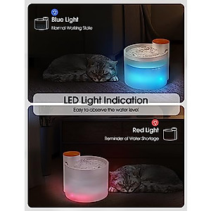 WOPET Cat Water Fountain W500, 118oz/1GAL Ultra Silent True Filtering Dog Water Fountain with Smart Pump LED Light and 6 Layers Filtration, Safe BPA-Free Pet Water Dispense for Multi-Cats (White)