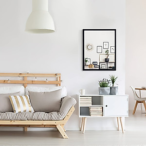 CRUGLA 2 Packs 16x20 Rectangle Wall Mirrors Black Hanging Mirror for Bathroom, Living Room, Bedroom