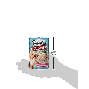 Hartz Delectables Chowder Lickable Wet Cat Treats for Kitten, Adult & Senior Cats, Tuna & Whitefish, 12 Count