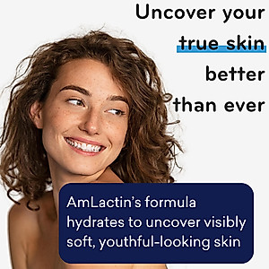 AmLactin Intensive Healing Body Cream, 12 oz Tub, 2-in-1 Exfoliator and Moisturizer for Dry Skin with 15% Lactic Acid and Ceramides for 24-Hour Moisturization