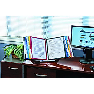 DURABLE Desktop Reference System, 10 Double-Sided Panels, Letter-Size, Assorted Colors, SHERPA Design (554200)