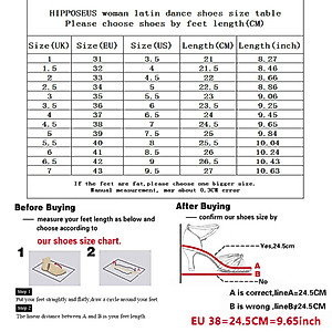 HIPPOSEUS Latin Dance Shoes for women Salsa Performance Dancing Shoes High Heel,Rainbow,Model U-YCD4, 9 B(M) US