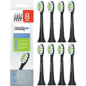 Brushmo Replacement Toothbrush Heads Compatible with Sonicare DiamondClean HX6063, Black 8 pk