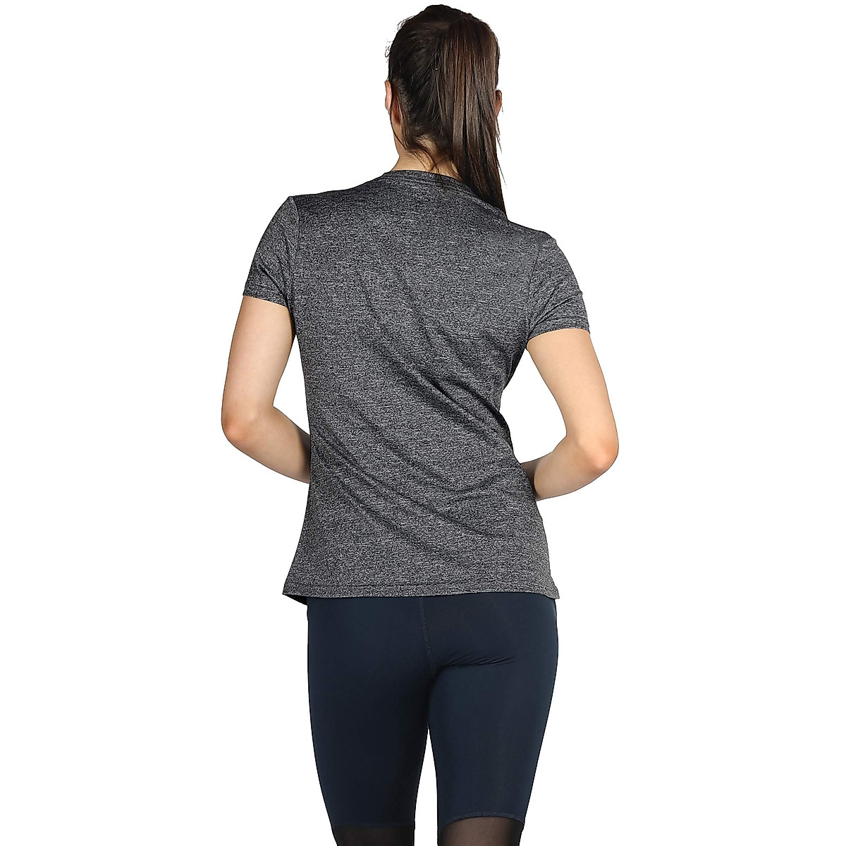 icyzone Workout Running Tshirts for Women - Fitness Athletic Yoga Tops Exercise Gym Shirts (Pack of 3) (S, Charcoal/Burgundy/Turf Green)