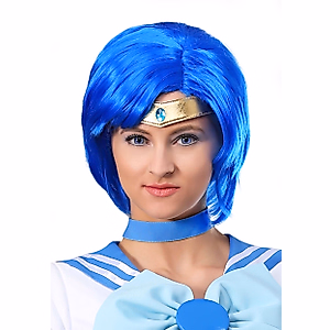 Fun Costumes Sailor Moon Sailor Mercury Wig for Adults Standard