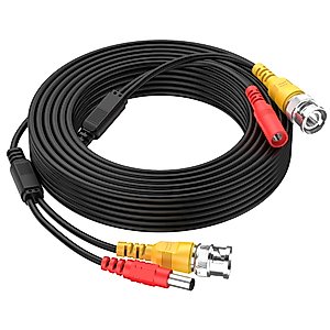 EKYLIN 32FT 10M 2-in-1 BNC Video and Power DC Extension Cable for CCTV Security Camera Home Surveillance Closed-Circuit TV System