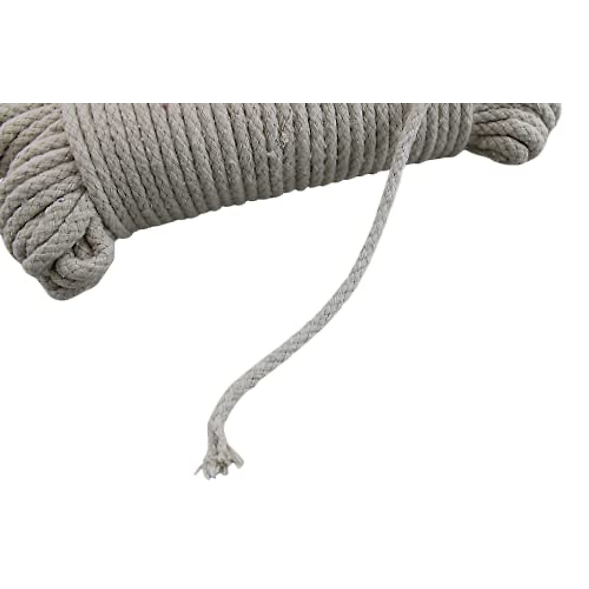 100 Ft Heavy Duty Braided Cotton Rope Clothesline #6 1/4" 6 mm Multi Purpose Home Boat Camping Ivory