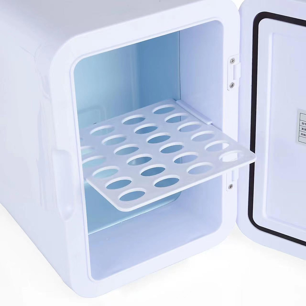 QINGDONGDZA Luxury Mini Fridge Cooler 6 Litre / 8 Cans Skincare Mini Fridge for Bedroom - Car, Office Desk & Dorm Room,12v AC/DC & Exclusive USB Option,Small Portable Fridge,Red