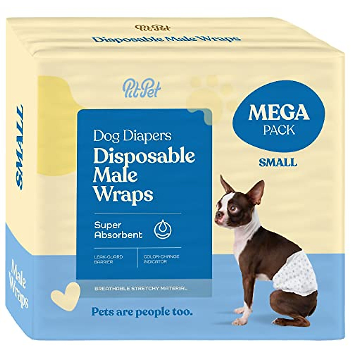 Comfortable Male Dog Diapers - 30-Pack Super Absorbent Disposable Male Dog Wraps- FlashDry Gel Technology, Wetness Indicator Doggie Diapers- Leakproof Belly Wraps for Incontinence, Excitable Urination