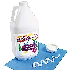 Colorations Washable White Glue, 1 gallon, Dries Clear, Gluing, Crafts, School Glue, Home Glue, Office Glue, Craft Projects, Washable Glue, Non Toxic Glue, Homeschool, Home School Use